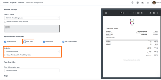 Grouping Time Billing Invoices by Employee